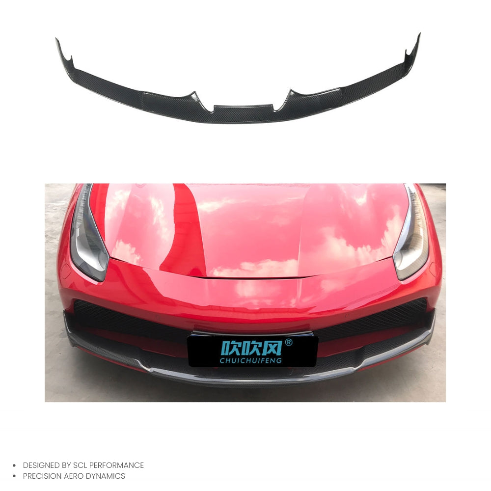 Dry Carbon Fiber 488 GTB Front Bumper Lip Diffuser Spoiler Splitter fo ...